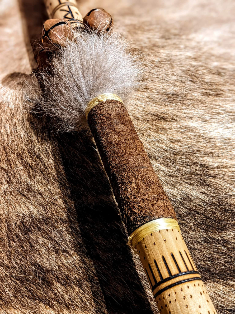 Deer Skull Ritual Runic Formula Staff | Elk Bone | Crow Feather ...